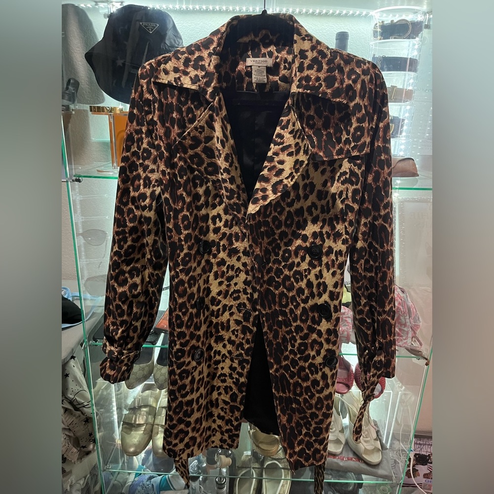 Light Trench Coat Leopard Cheetah Print - Gem